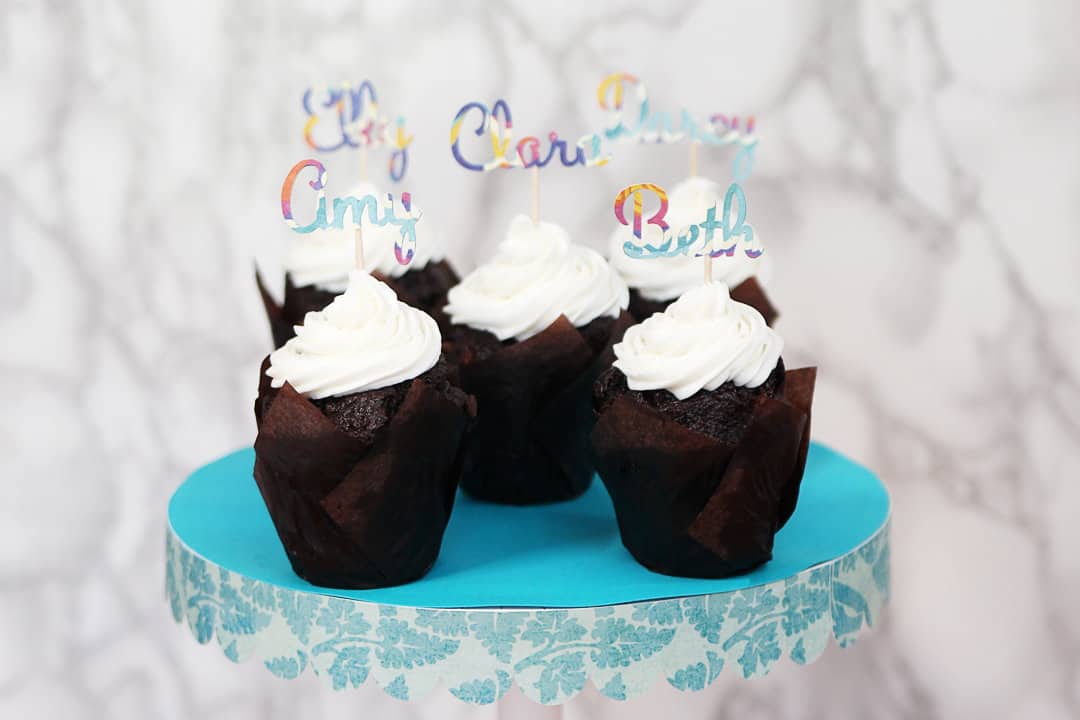 All About Text - example cupcake toppers - Finding Time To Create