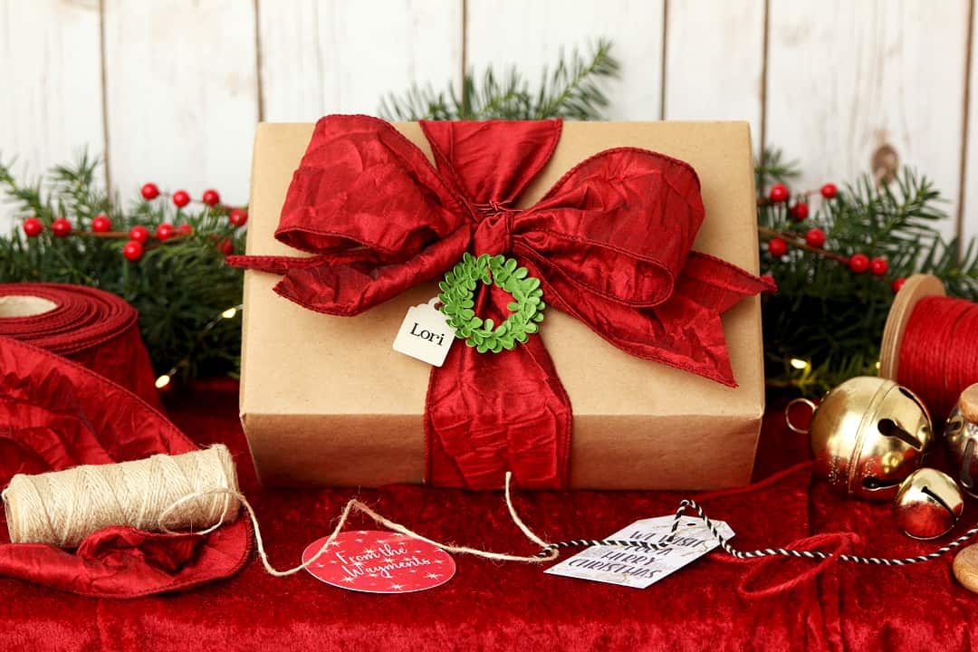 Pretty Packaging - wide red ribbon - Finding Time To Create